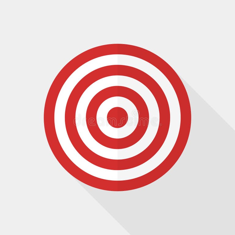 Target Hanging on Wall with Shadow Empty Target. Flat Design EPS 10 ...