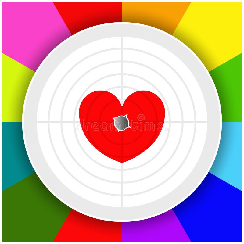 Target with heart stock vector. Illustration of valentine - 37558927