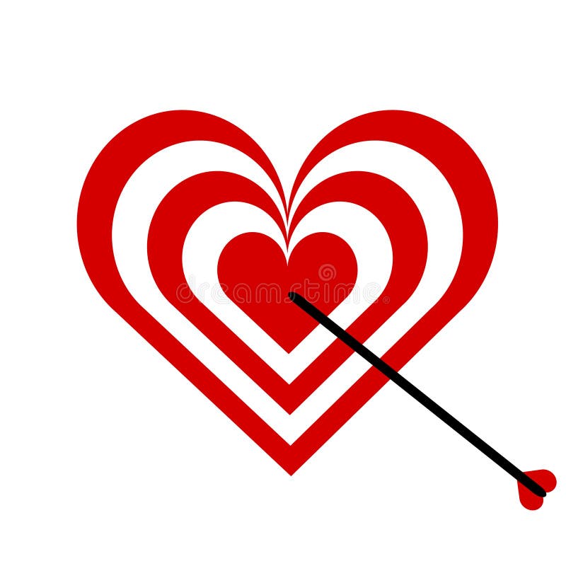 Target heart stock illustration. Illustration of game - 6754385