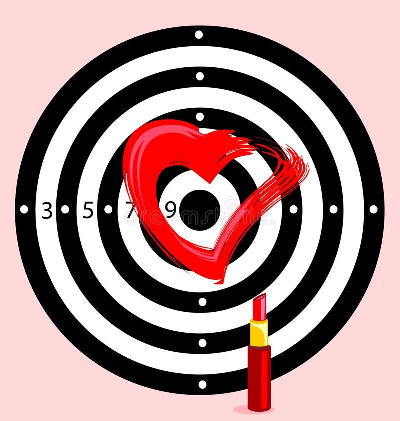 Target with heart stock vector. Illustration of love - 38751188
