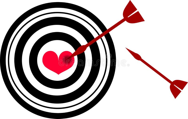 Target heart stock illustration. Illustration of game - 42723187