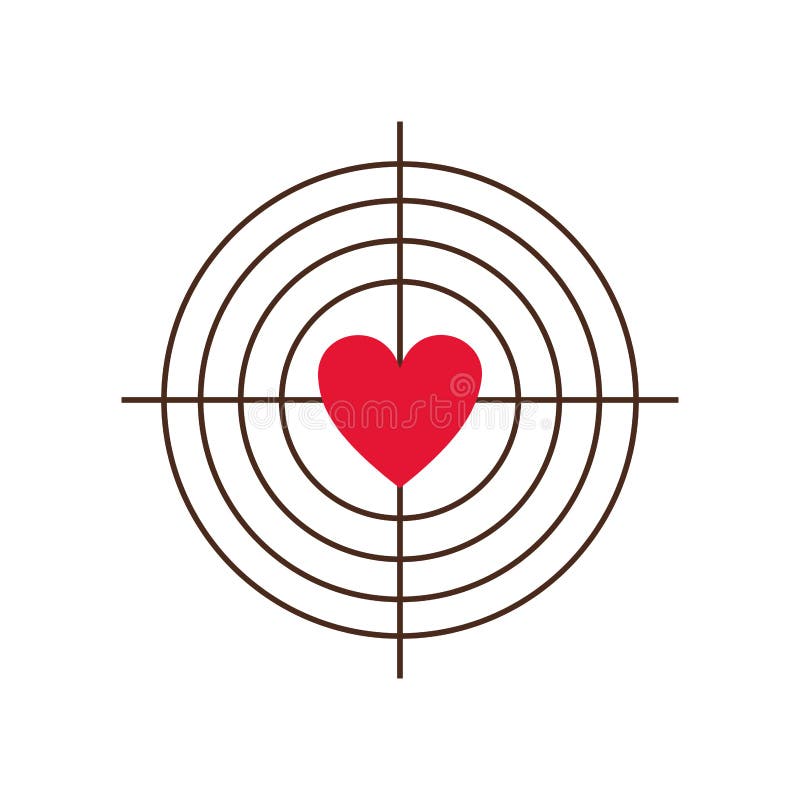 Target with heart icon stock vector. Illustration of happy - 79944191