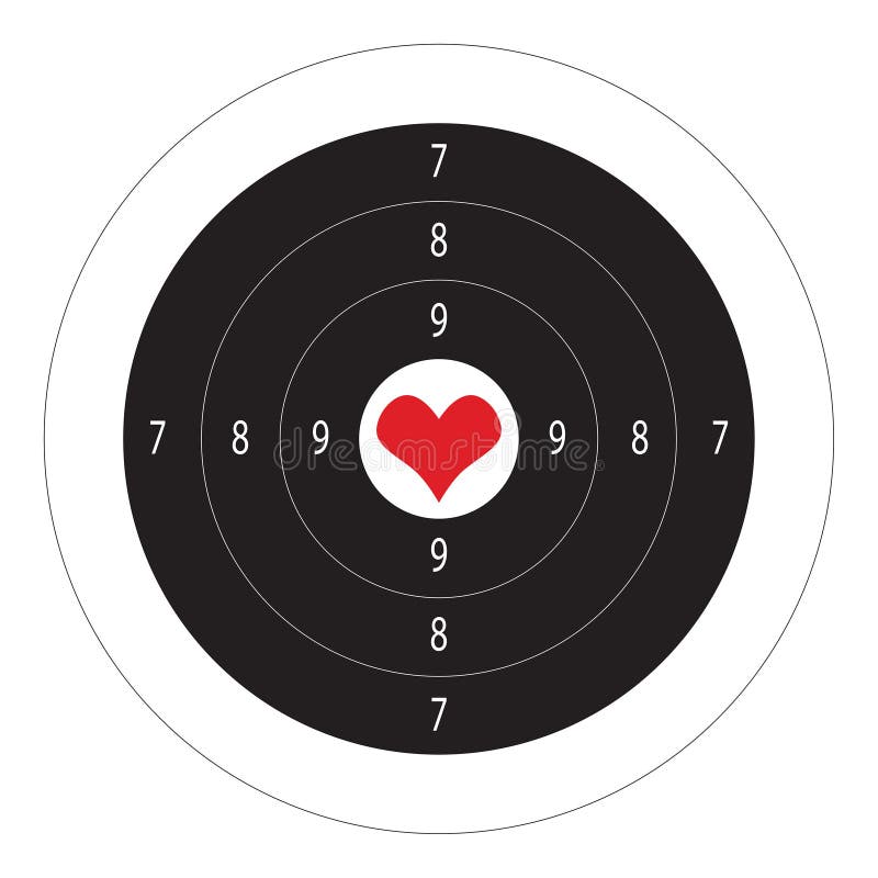 Target Heart Love Vector with Numbers for Shooting Range. a Round ...