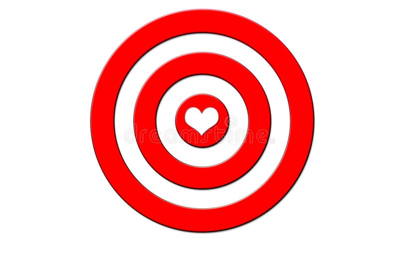 A Target with a Heart in the Middle Stock Illustration - Illustration ...