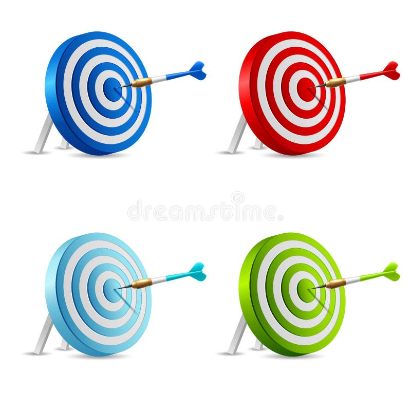 Target Hit in the Center by Arrows Stock Vector - Illustration of ...