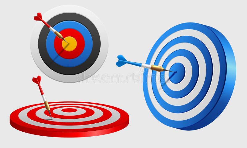 Target Hit in the Center by Arrows Stock Vector - Illustration of ...