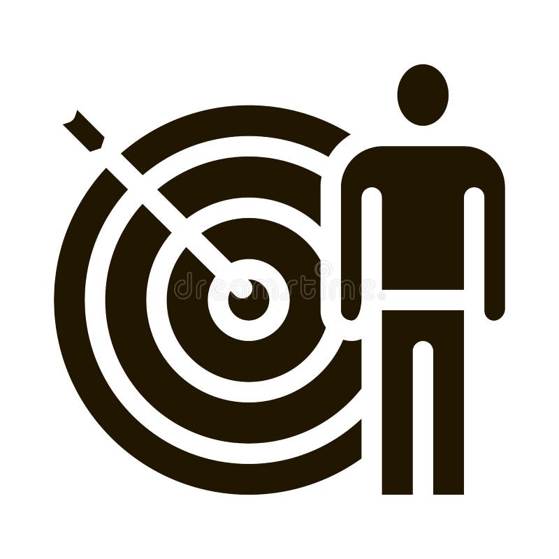 Target Hit Icon Vector Glyph Illustration Stock Vector - Illustration ...
