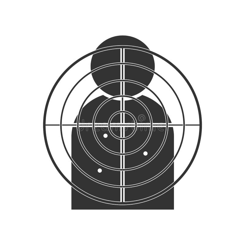 Target in Human Form for Shooting. Black Silhouette with Circles Stock ...