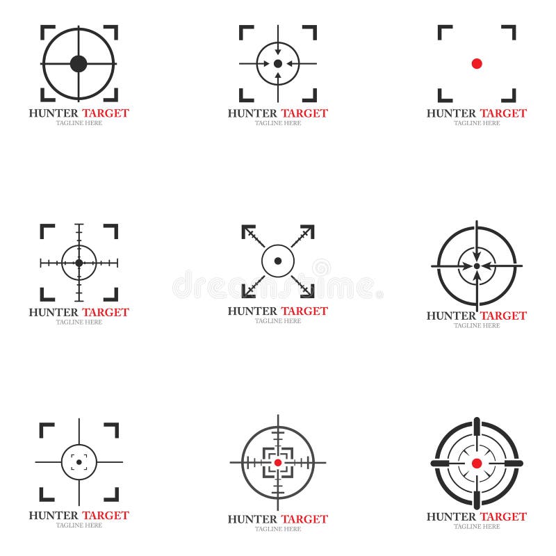 Target Hunter Icon Illustration Design Template Symbol. Stock Vector ...
