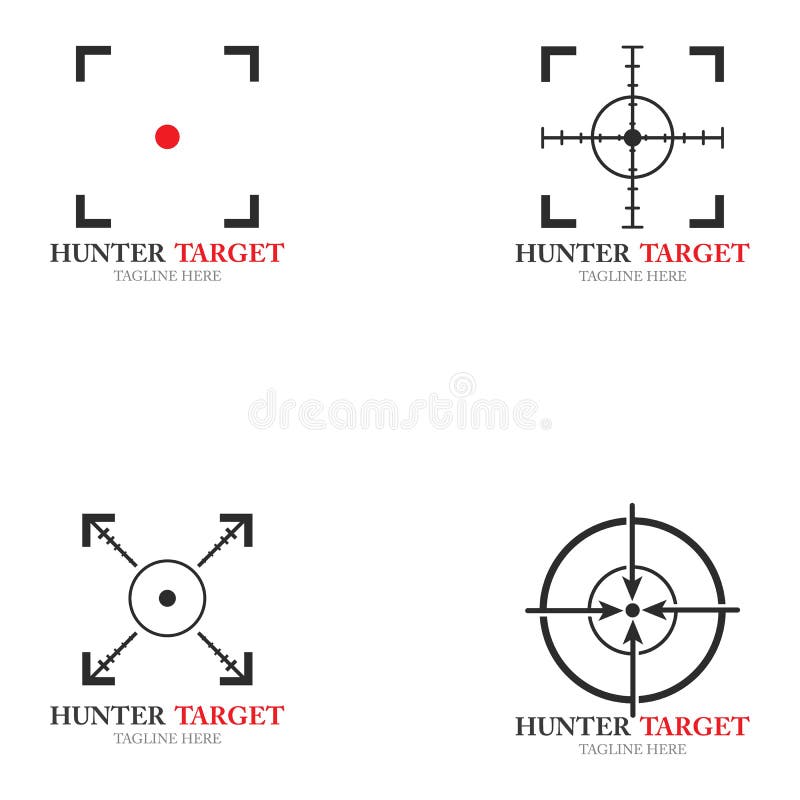 Target Hunter Icon Illustration Design Template Symbol. Stock Vector ...