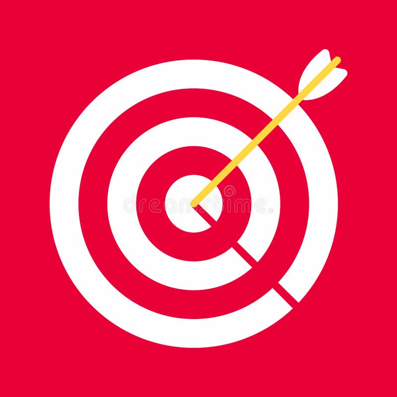 Red White Target with Arrow in the Bullseye with Heavy Shadow on it ...