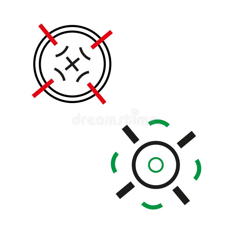 Target Icon. Aiming Cross Symbol. Vector Precision Mark. Black Red ...
