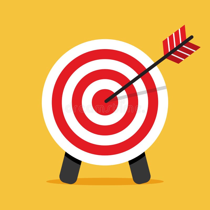 Target Icon. Arrow Hitting a Target. Vector Illustration Stock ...
