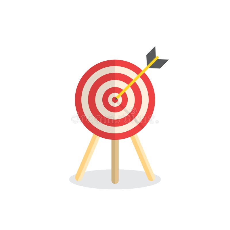Target Icon with Arrow Standing on Tripod Stock Vector - Illustration ...