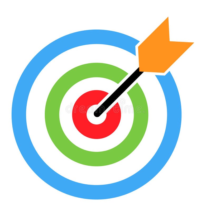 Target Icon with Arrow Symbol for Website Etc. Web Flat Button, Vector ...