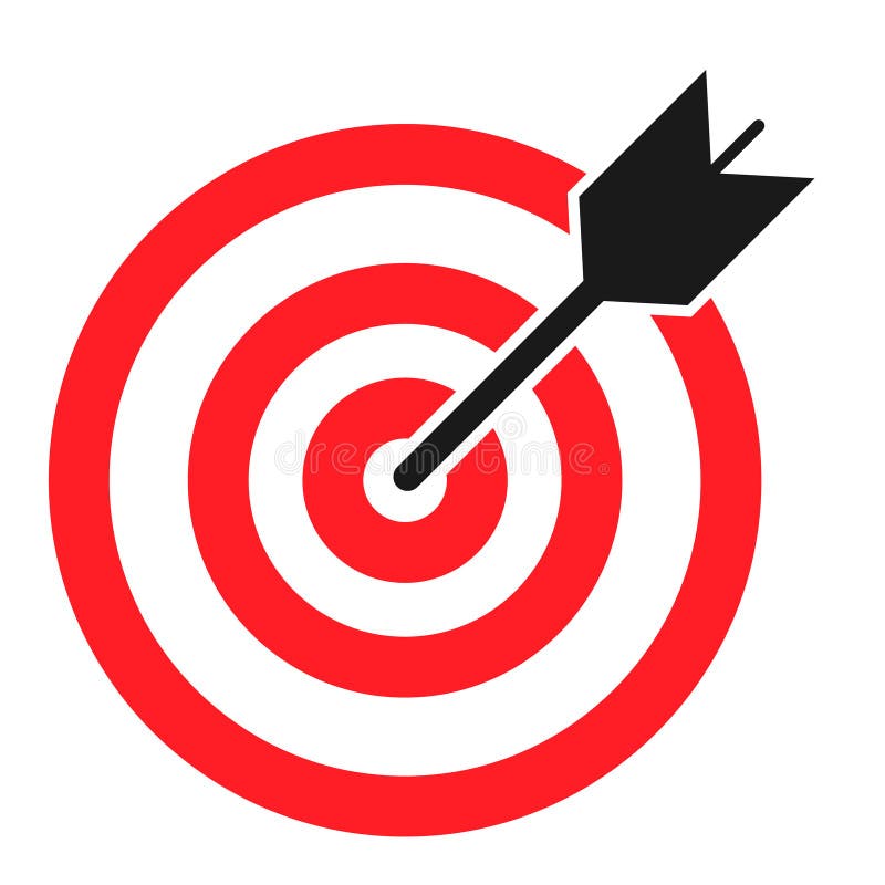 Target Icon with Arrow Symbol for Website Etc. Web Flat Button, Vector ...