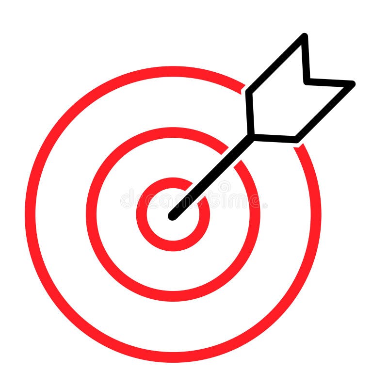 Target Icon with Arrow Symbol for Website Etc. Web Flat Button, Vector ...
