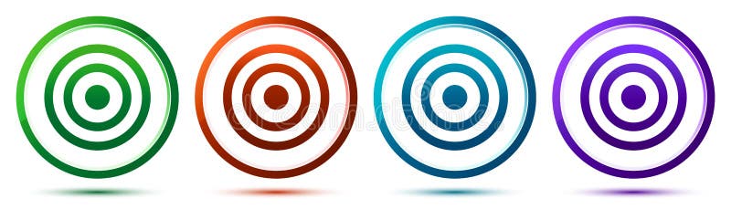 Target Icon Artistic Frame Round Button Set Illustration Stock Vector ...