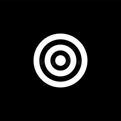 Target Icon on Black Background. Black Flat Style Vector Illustration ...