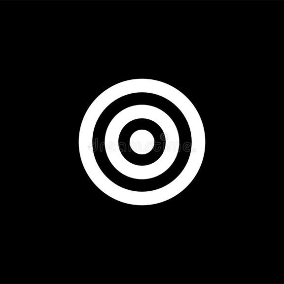 Target Icon on Black Background. Black Flat Style Vector Illustration ...