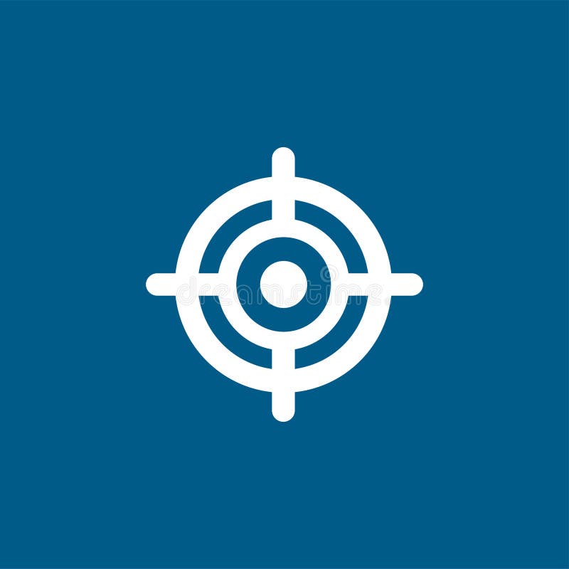 Target Icon on Black Background. Black Flat Style Vector Illustration ...