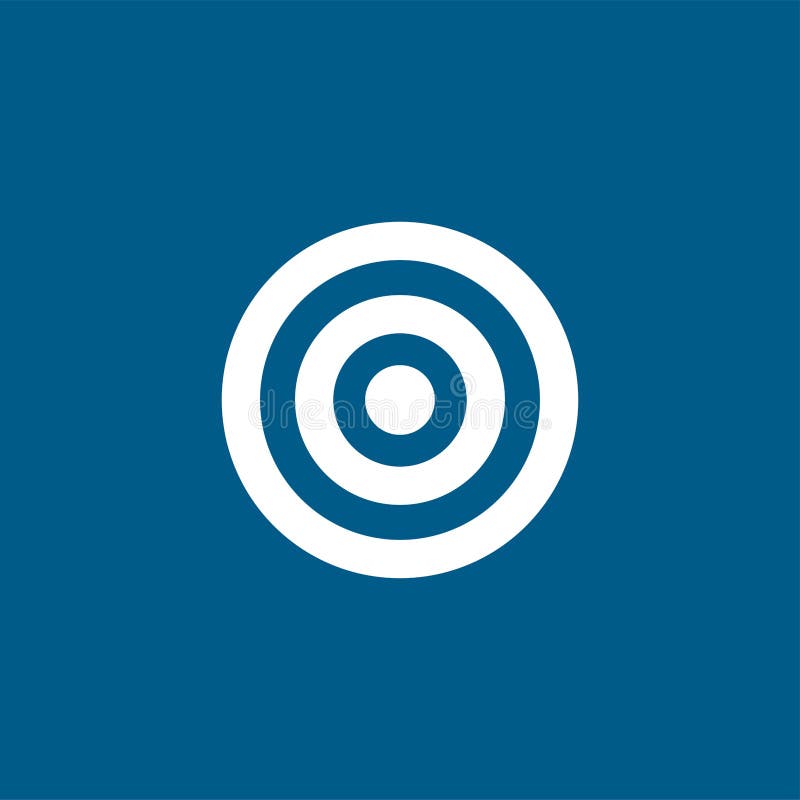 Target Icon on Blue Background. Blue Flat Style Vector Illustration ...
