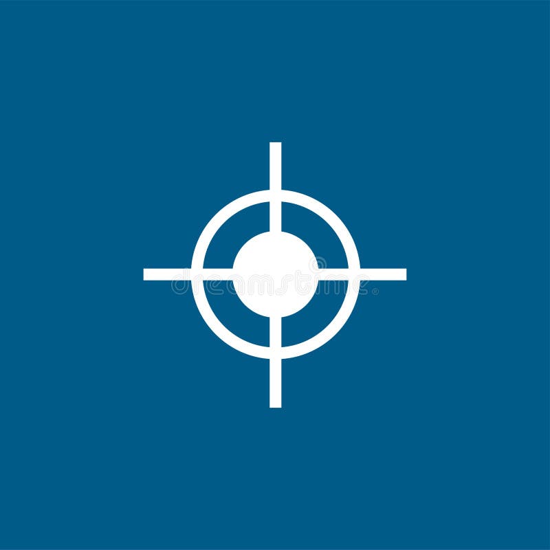 Target Icon on Blue Background. Blue Flat Style Vector Illustration ...