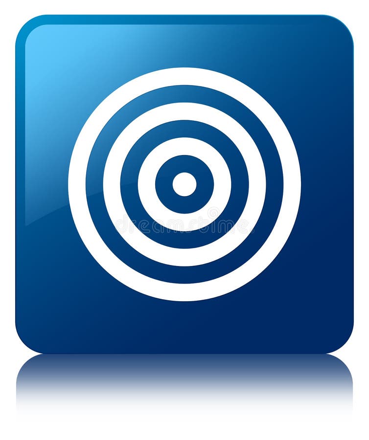 Target Icon Blue Square Button Stock Illustration - Illustration of ...