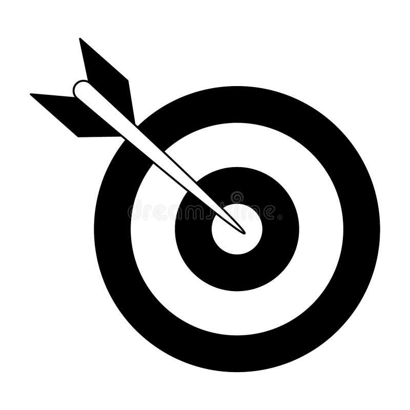 Target Icon Cartoon in Black and White Stock Vector - Illustration of ...