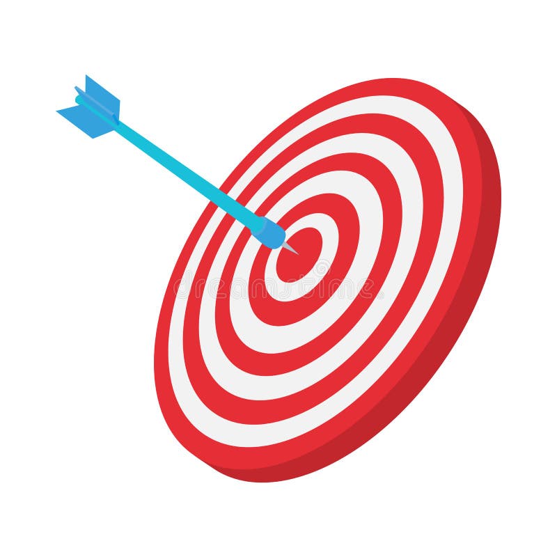 Red White Target Icon, Cartoon Style Stock Vector - Illustration of ...