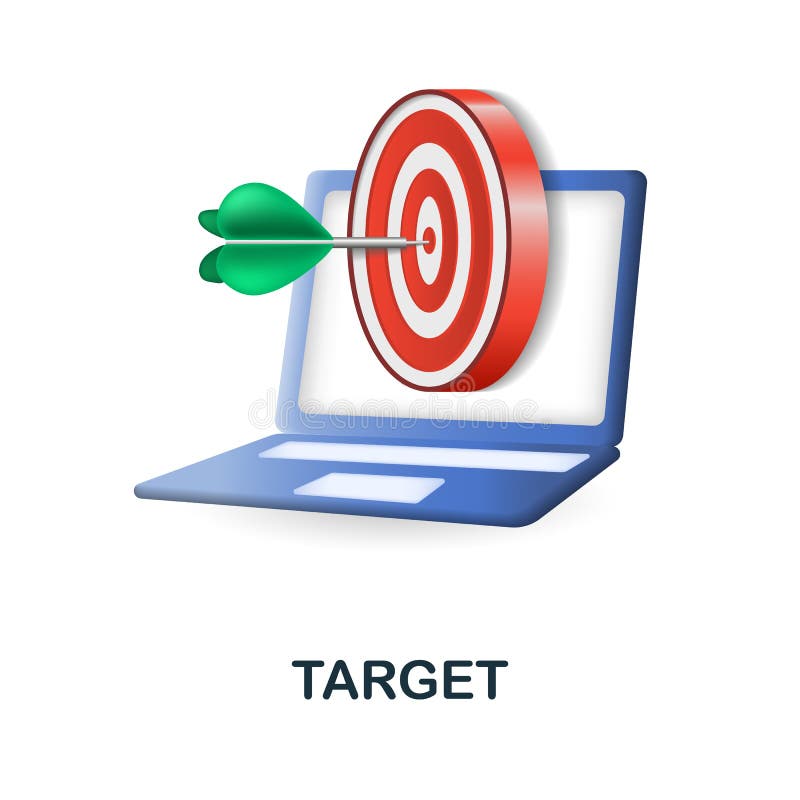 Target Icon. 3d Illustration from Digital Marketing Collection ...