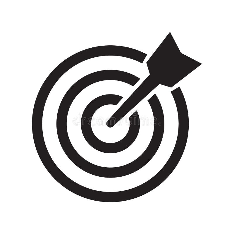 Target Icon, Dartboard with Arrow Icon. Darts Target Aim Icon. Stock ...