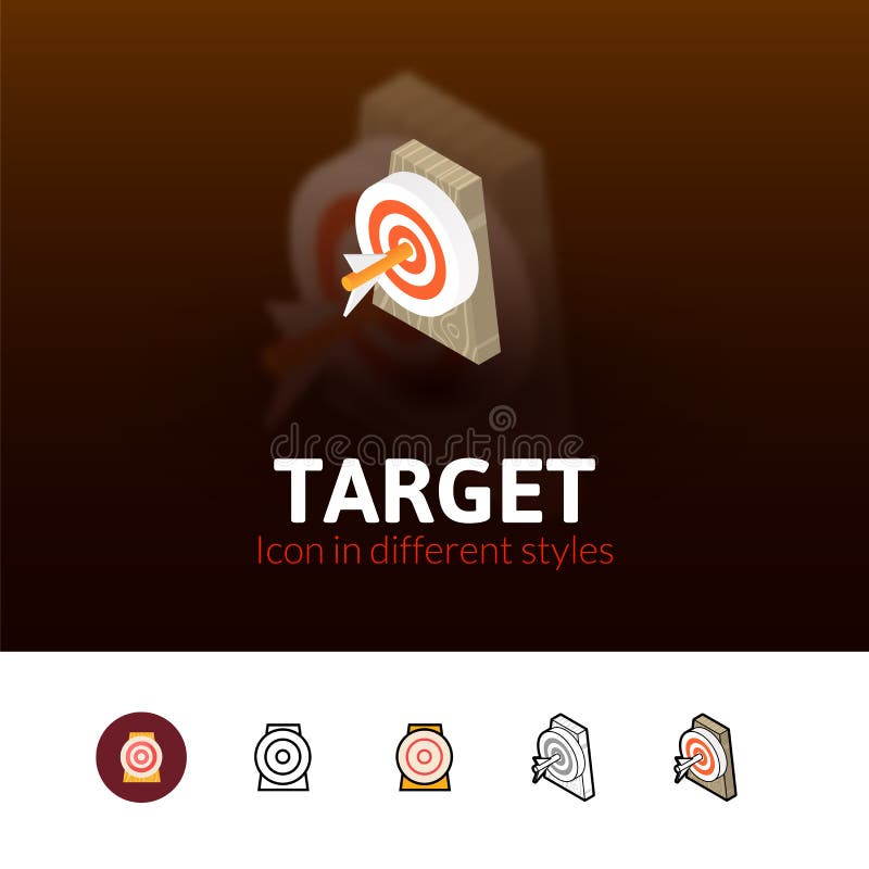 Target Icon in Different Style Stock Vector - Illustration of icon ...