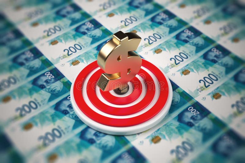 Target and Dollar Sign Isolated on White 3d Render Stock Illustration ...