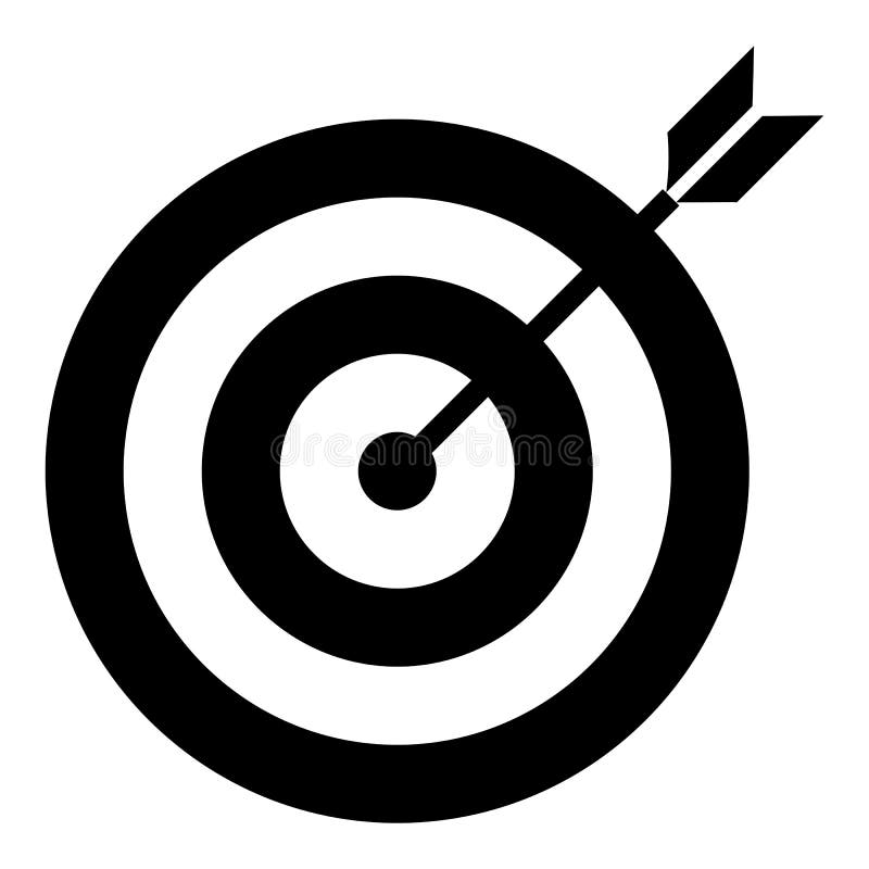 Target Bullseye with Arrow Line Art Icon for Apps and Websites Stock ...