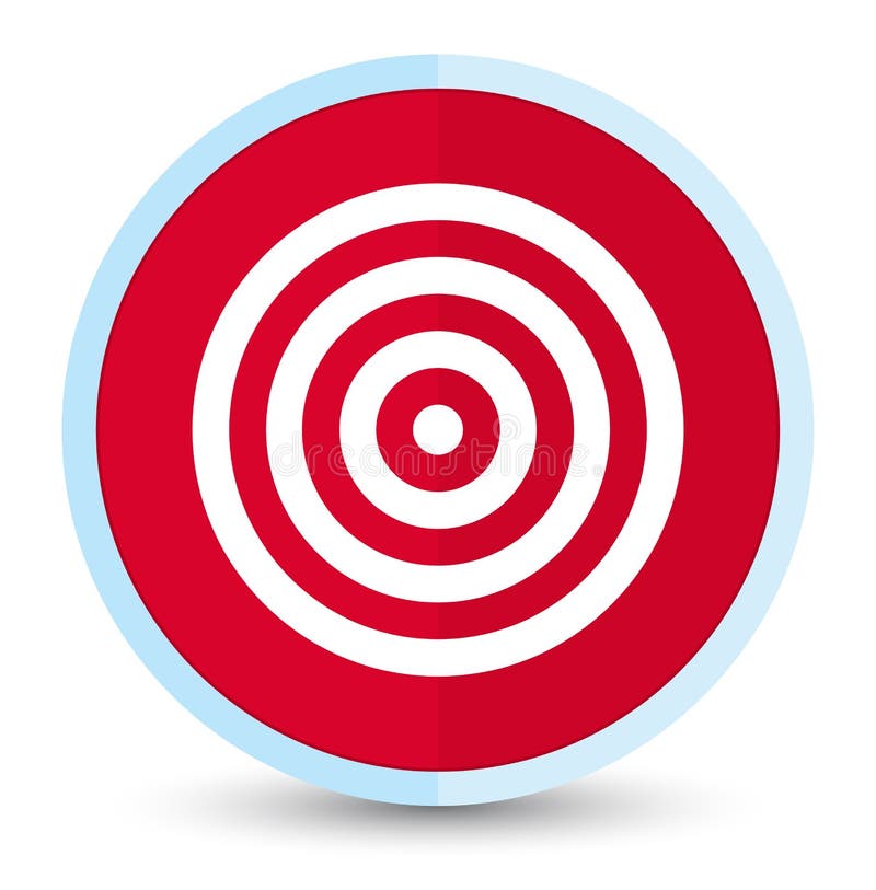 Target Icon Flat Prime Red Round Button Stock Vector - Illustration of ...