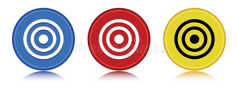 Target Icon Flat Round Button Set Illustration Stock Vector ...