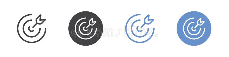 Target Icon Flat Set in Black and White Color Stock Vector ...