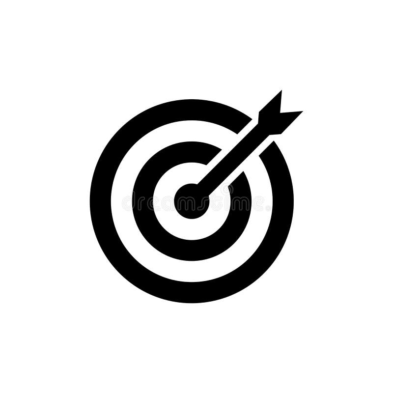 Target Icon in Flat Style. Aim Symbol Stock Vector - Illustration of ...
