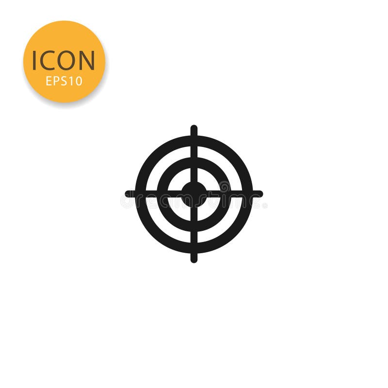 Target Icon Isolated Flat Style. Stock Vector - Illustration of idea ...