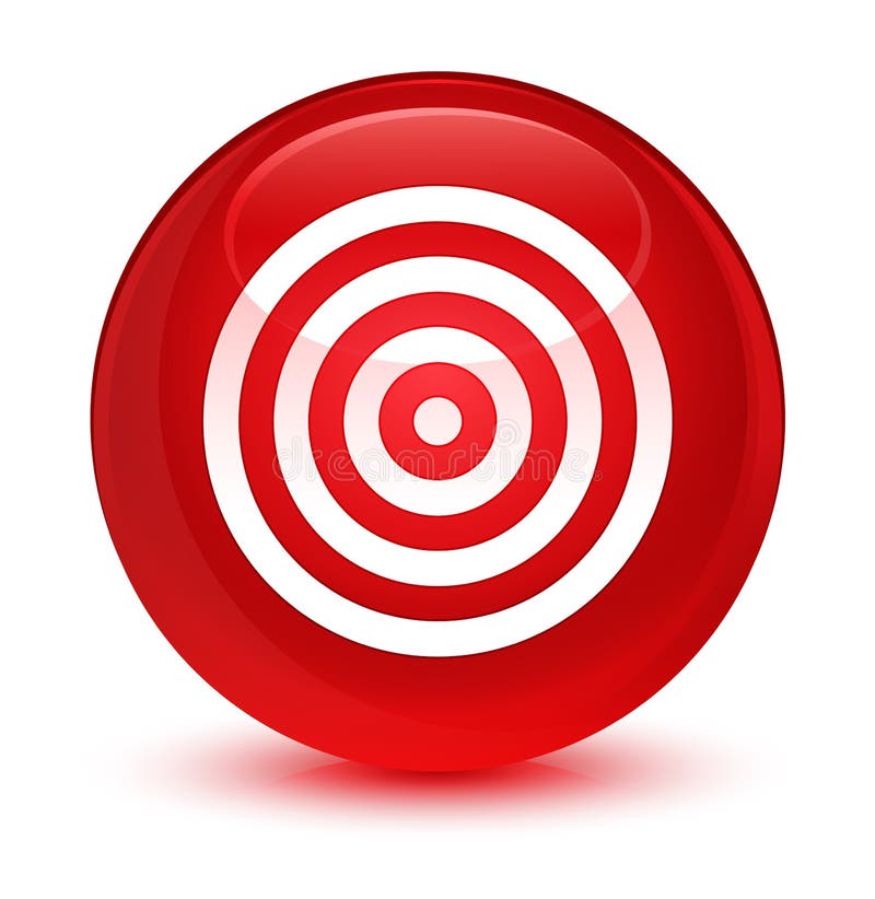 Target Icon Glassy Red Round Button Stock Illustration - Illustration ...