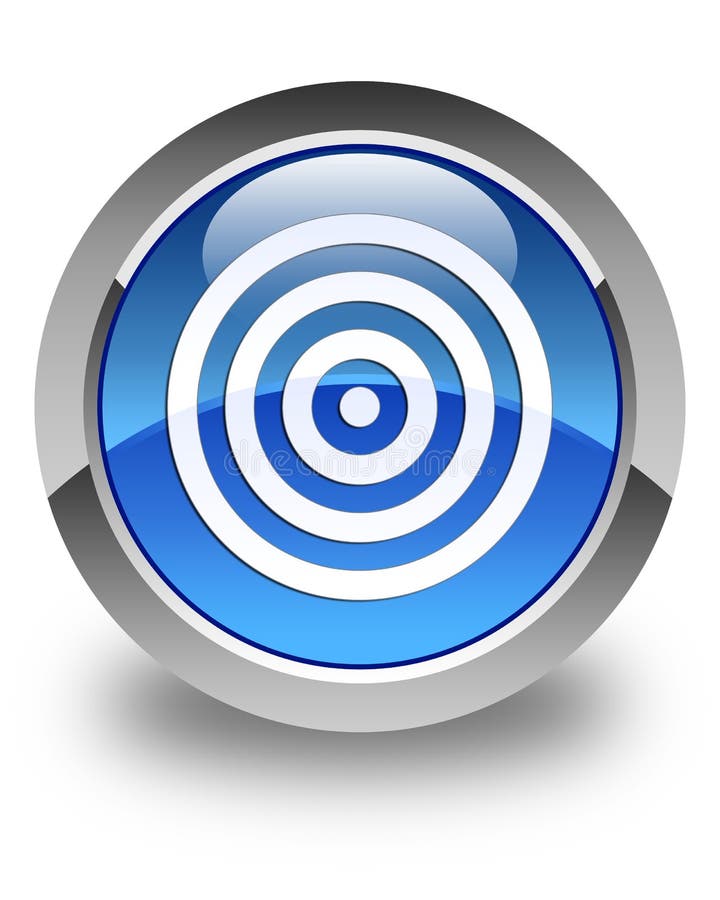 Target Icon Glossy Blue Round Button Stock Illustration - Illustration ...
