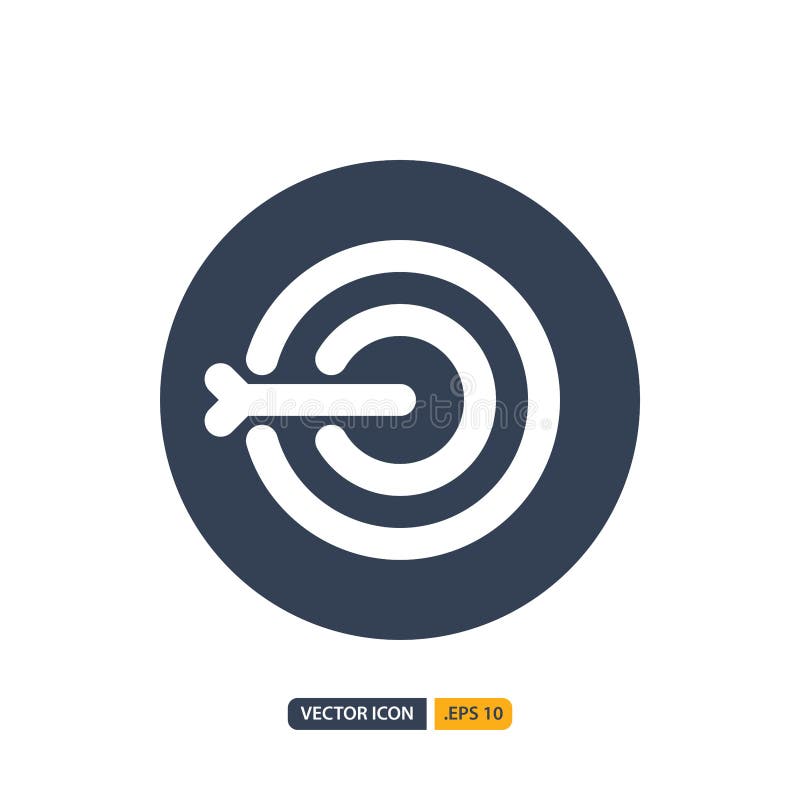 Target Icon in Glyph Style Isolated on White Background. for Your Web ...
