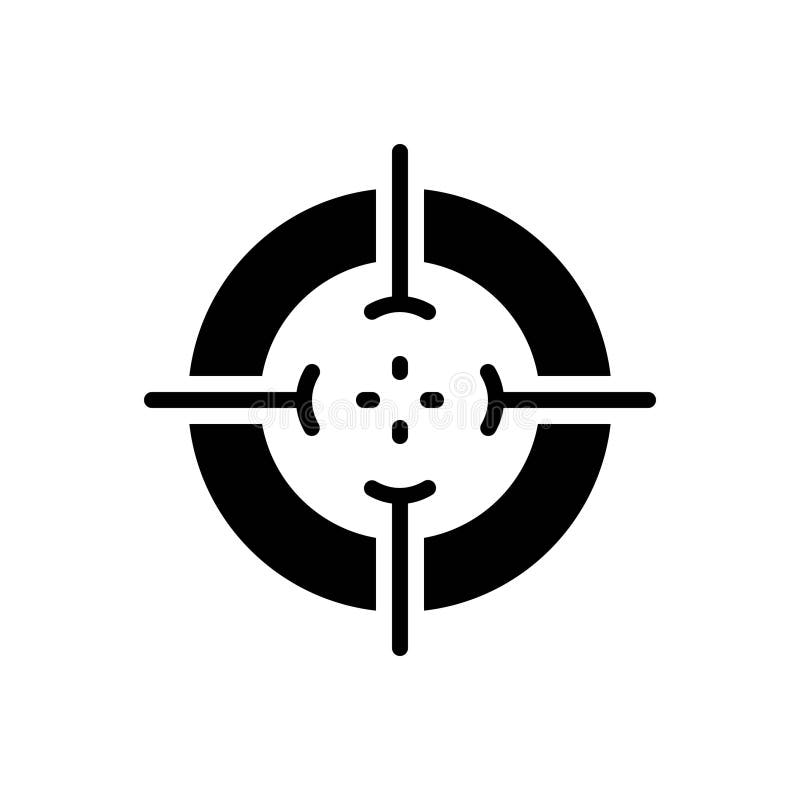 Black Solid Icon for Target, Goal and Focus Stock Illustration - Illustration of sniper ...