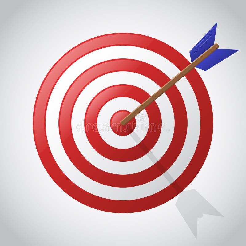 Target Icon on a Gray Background. Business Concept Stock Illustration ...