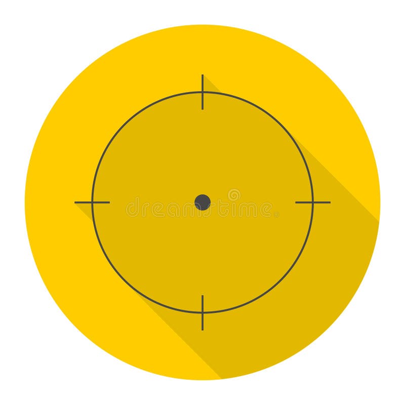 Target Icon with Long Shadow Stock Vector - Illustration of excellence ...