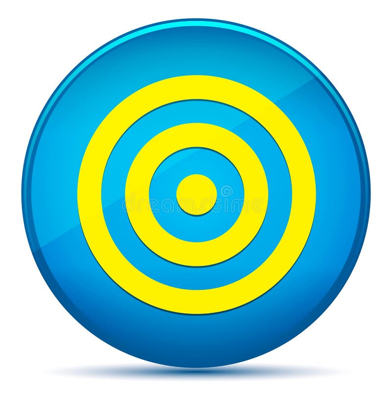 Target Icon Modern Flat Cyan Blue Round Button Stock Illustration ...