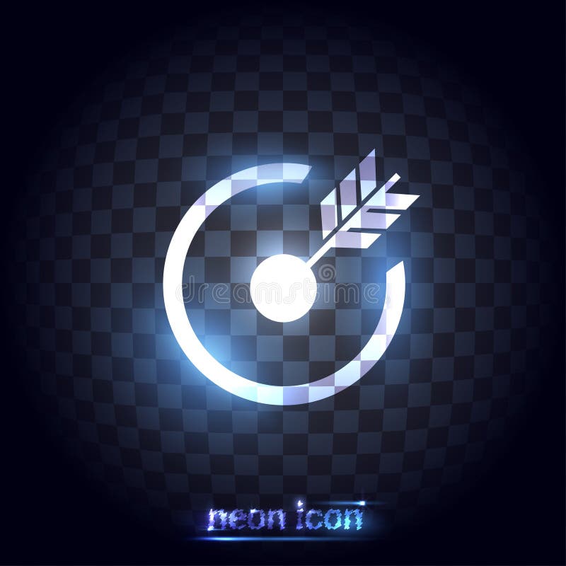 Target icon. neon series stock vector. Illustration of light - 126790465