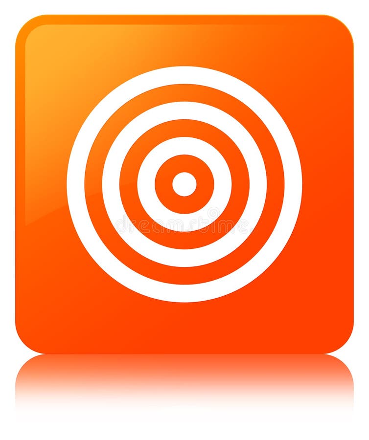 Target Icon Orange Square Button Stock Illustration - Illustration of ...