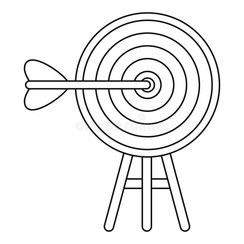 Target icon, outline style stock vector. Illustration of black - 79113730